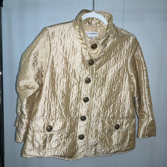 Sag Harbor | Jackets & Coats | Sag Harbor Petite Lightweight Gold ...